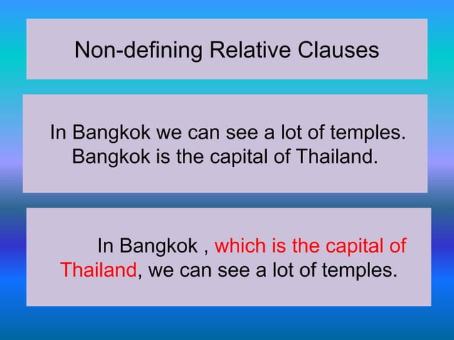 Non defining relative clauses | PPT