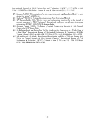 Non destructive evaluation of in-situ strength of high strength ...