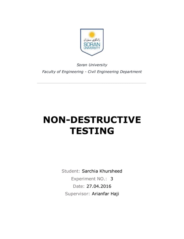 Non-Destructive testing - Report | DOCX | Civil Engineering Industry ...