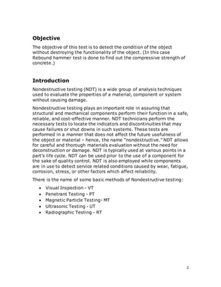 Non-Destructive testing - Report | DOCX