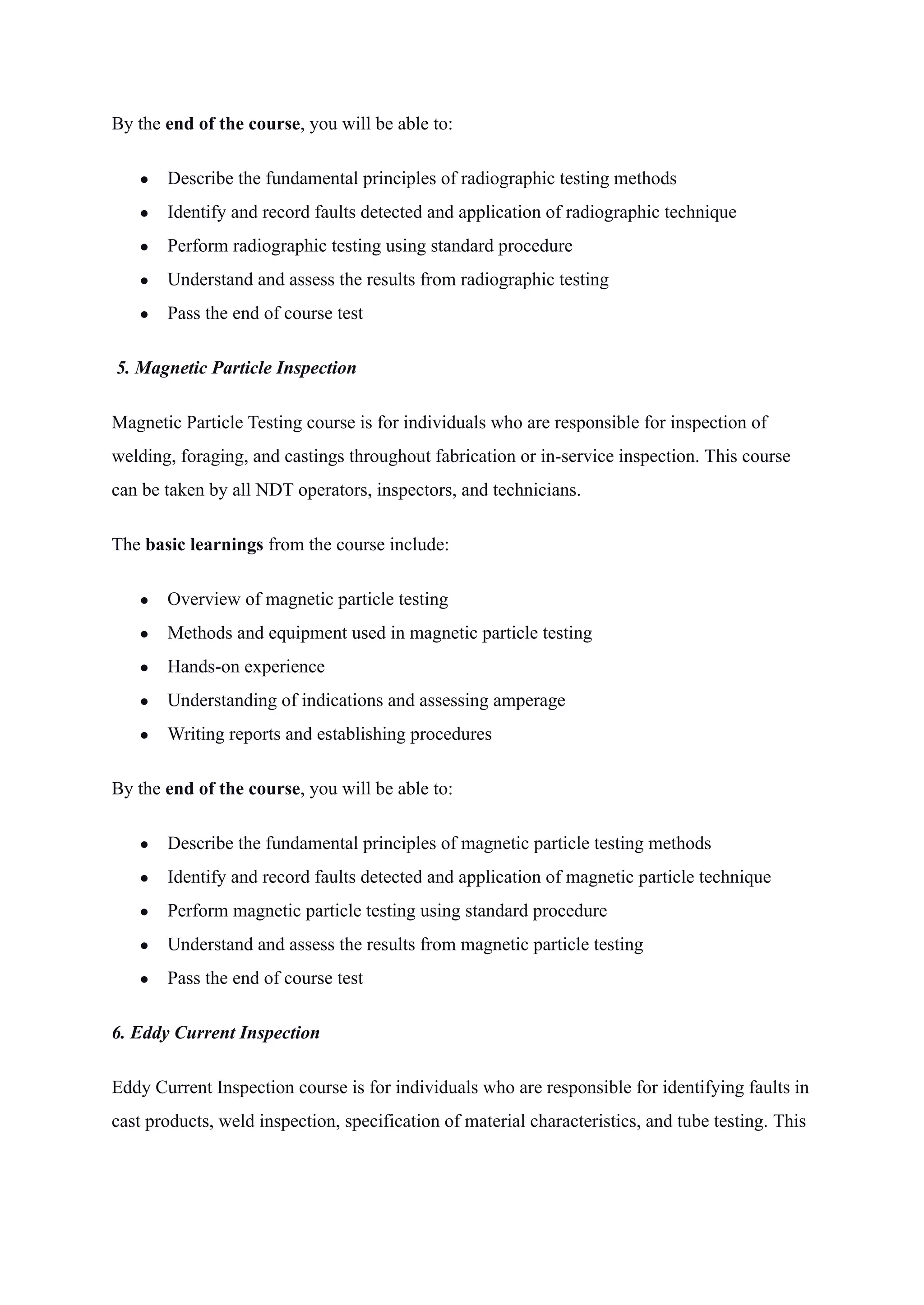 Non-Destructive Testing (NDT) Training Courses| One Stop NDT | PDF