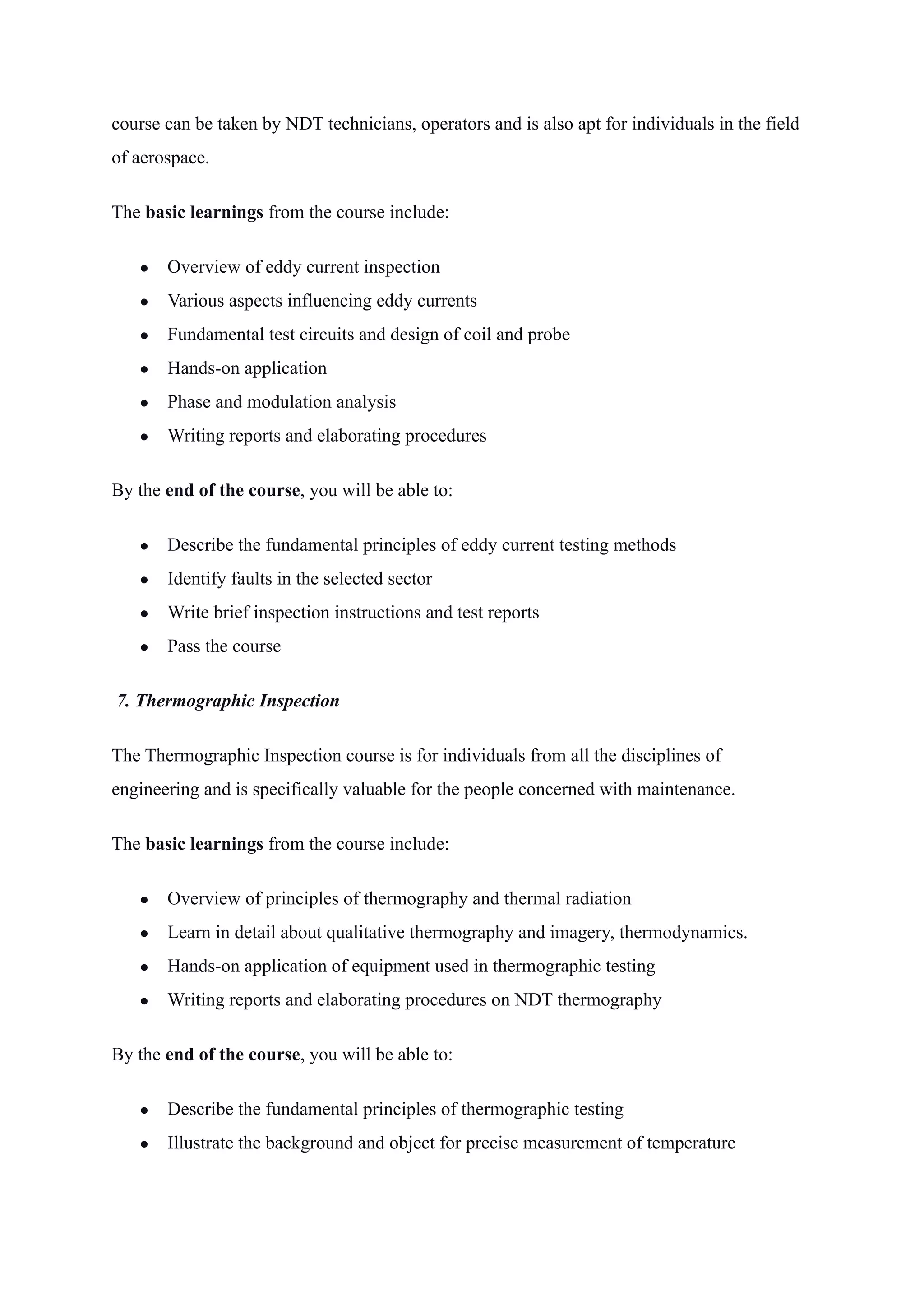 Non-Destructive Testing (NDT) Training Courses| One Stop NDT | PDF