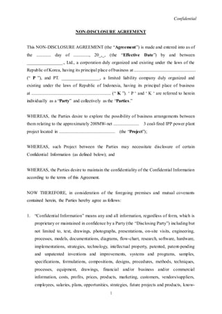 Non Disclosure Agreement (NDA) (Purchase this doc, Text: 08118887270 ...