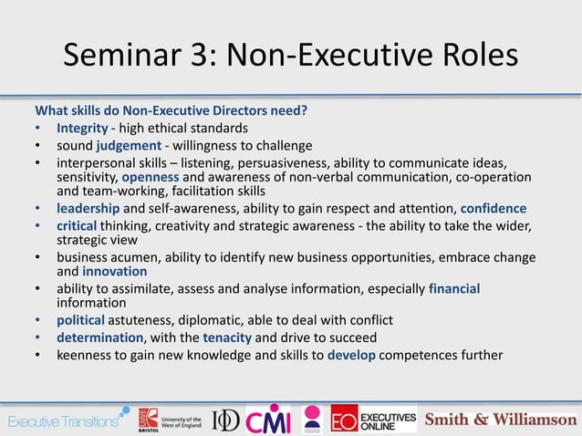 Non executive roles | PPTX | Career Planning | Careers