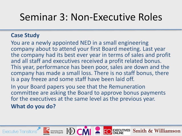 Non executive roles | PPTX | Career Planning | Careers