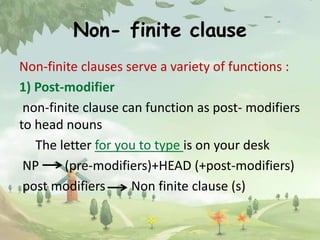 Non finite clause | PPTX