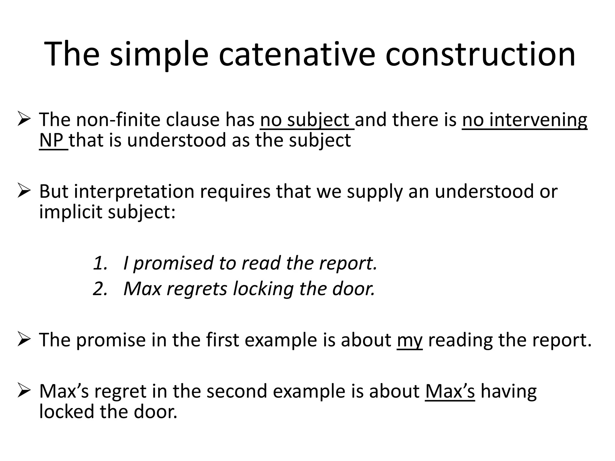 Non finite clauses and clauses without verbs chapter 13 | PPTX