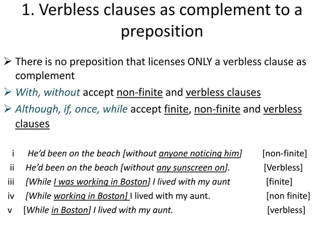Non finite clauses and clauses without verbs chapter 13 | PPT