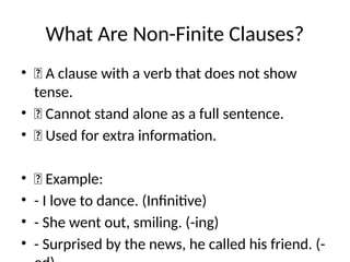 Non-Finite Clauses ..., | PPT