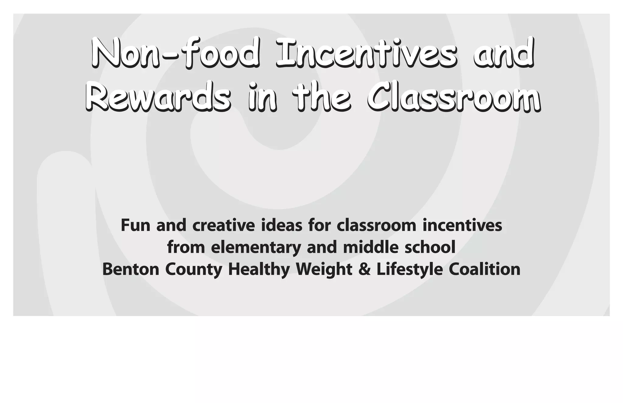 Non food Incentives and Rewards to Use in the Classroom | PPT