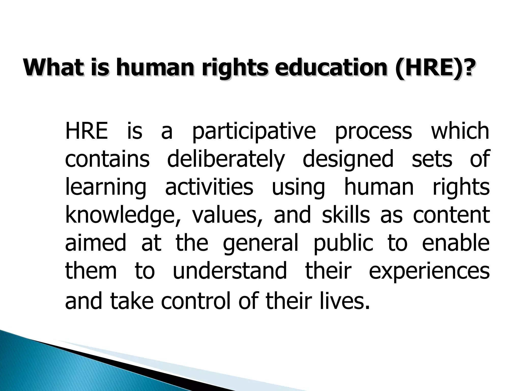 Non formal Human Rights Education | PPT