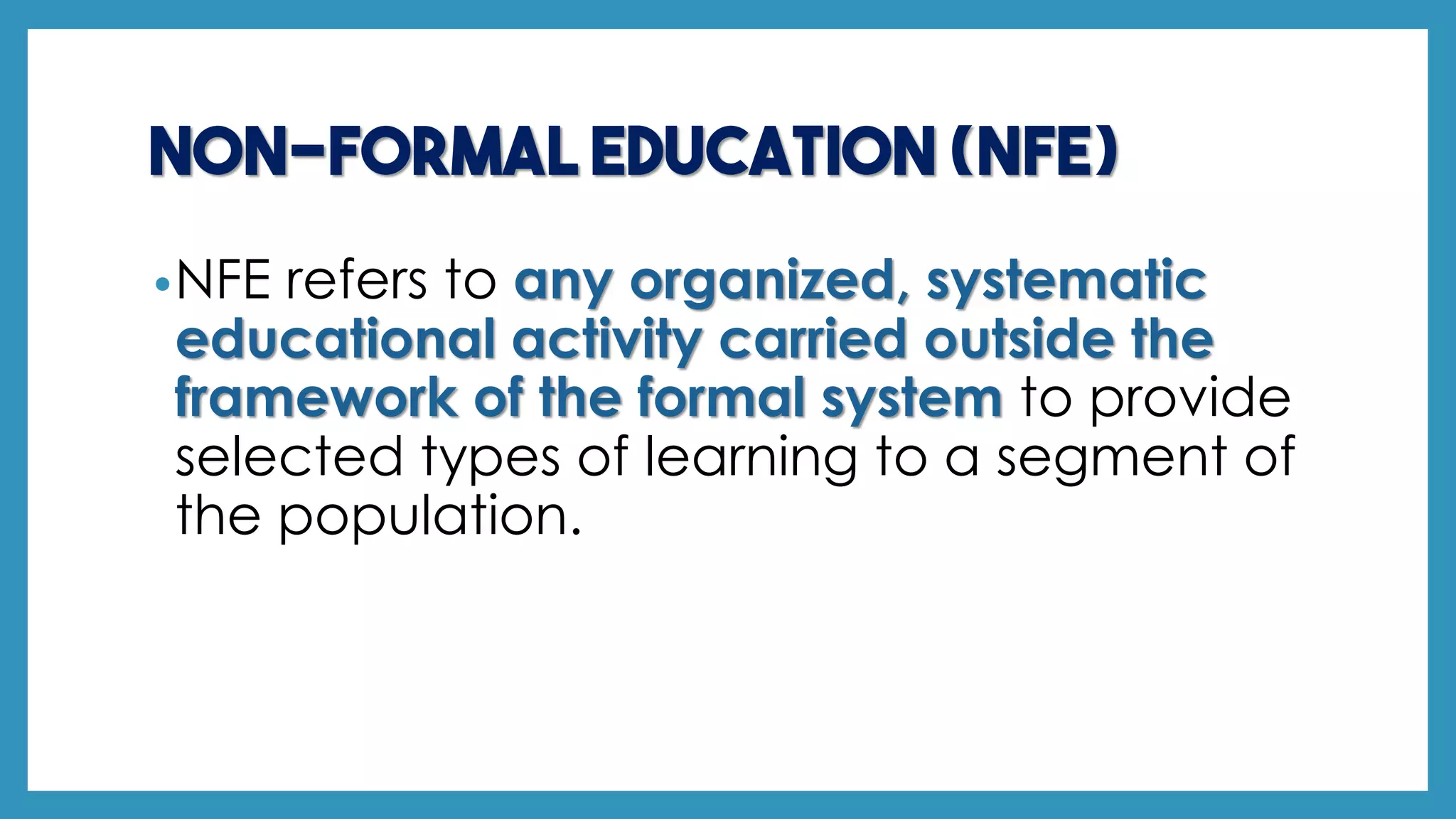 Non-Formal Education in the Philippines | PDF