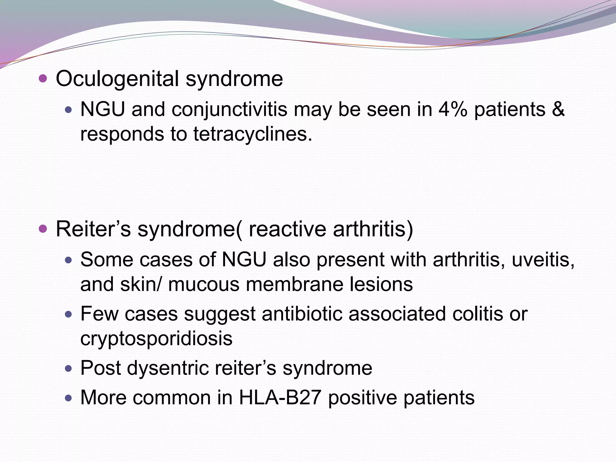 Non gonococcal urethritis | PPTX