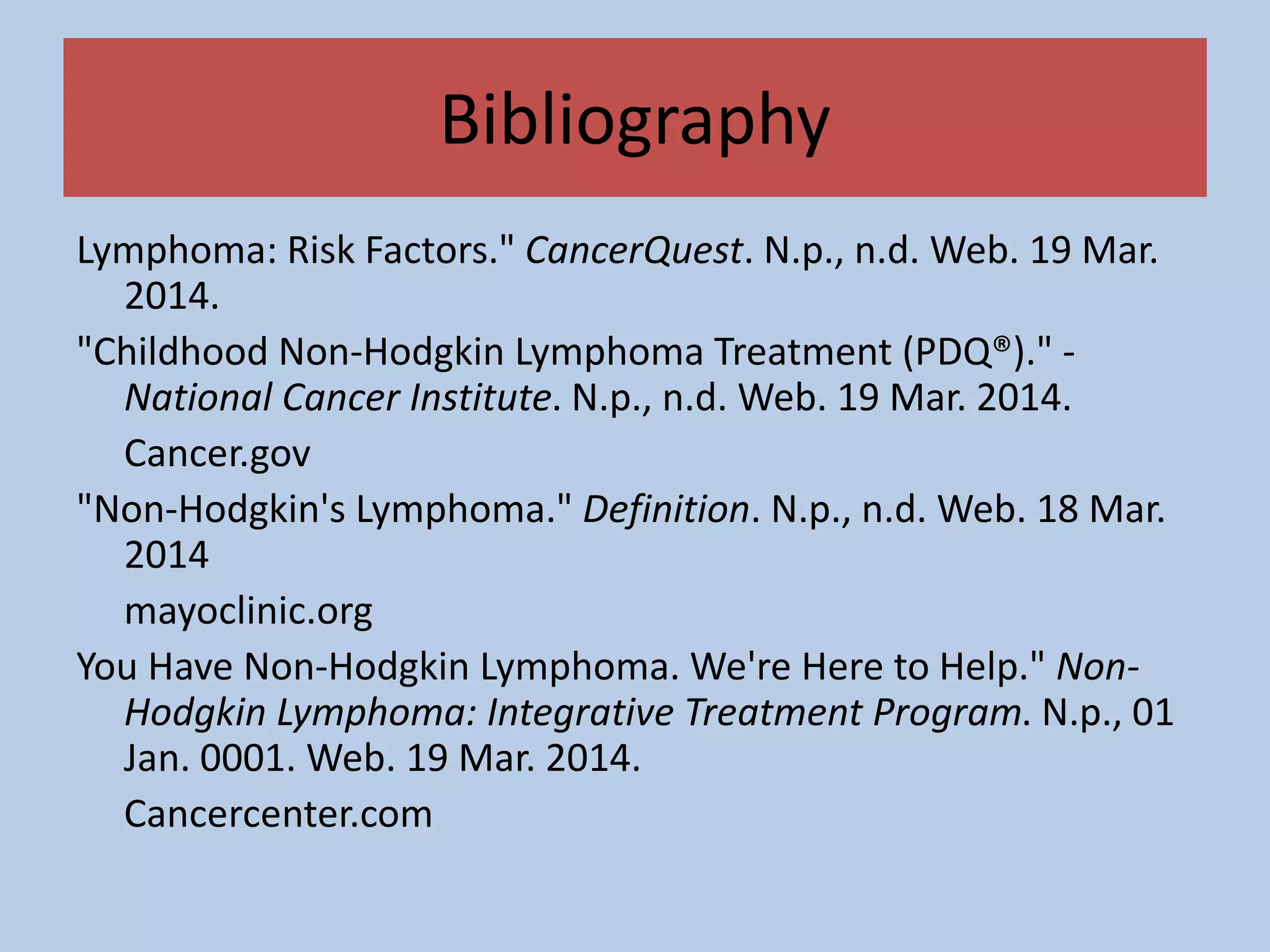 Non hodgkin lymphoma | PPTX