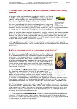 Non-human primates in research and safety testing | PDF