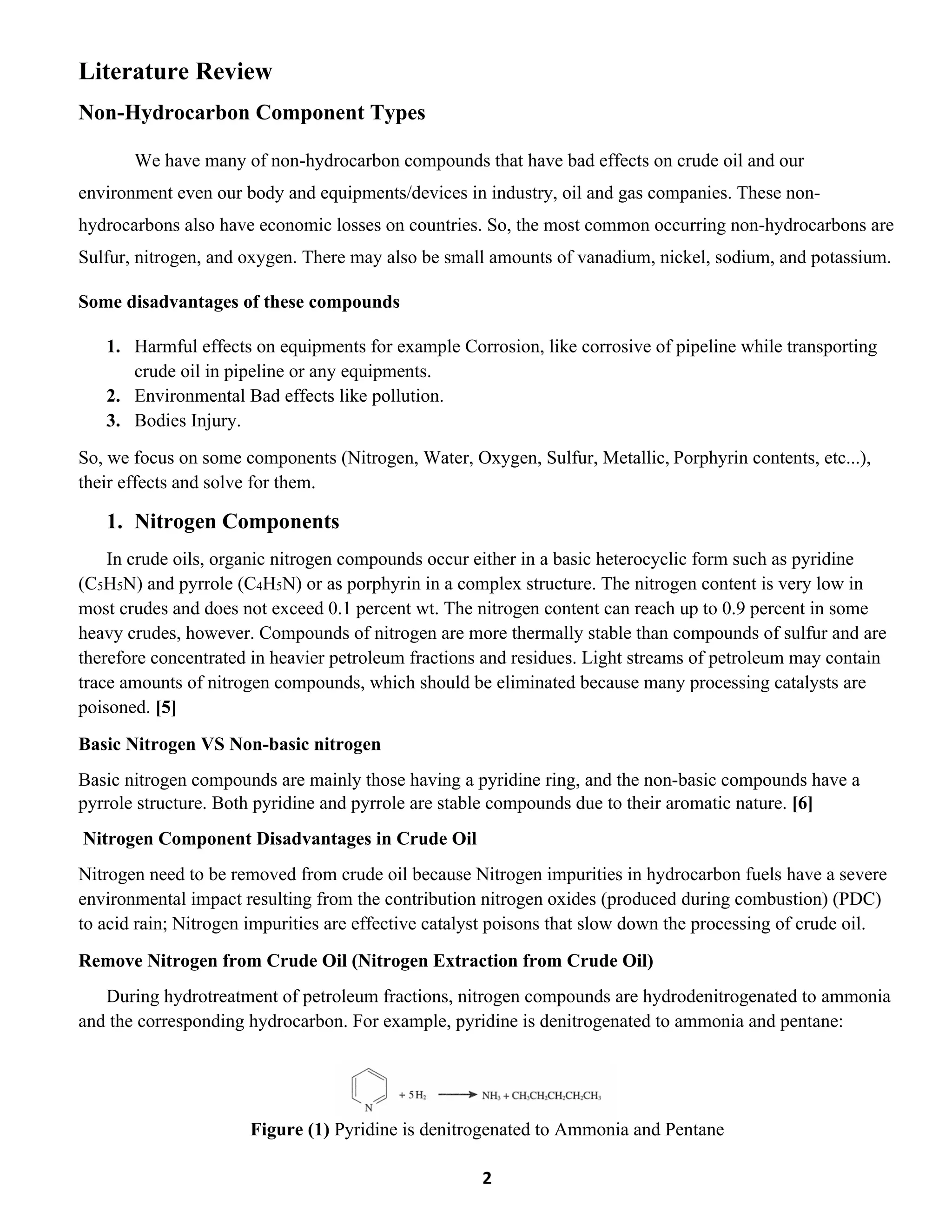 Non hydrocarbon components in crude oil | PDF