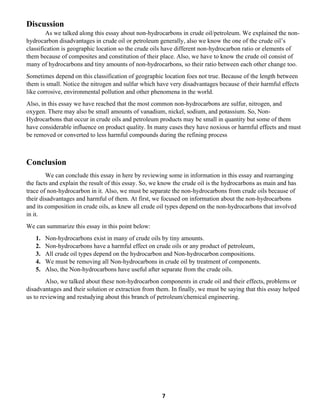 Non hydrocarbon components in crude oil | PDF