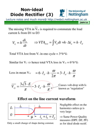 Non-ideal diode rectifier lecture note Nottingham Uni | PDF
