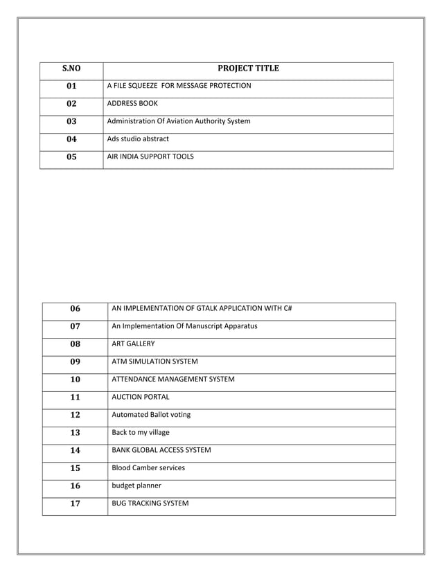 Non ieee dot net projects list | DOC | Computer Software and Applications | Computing