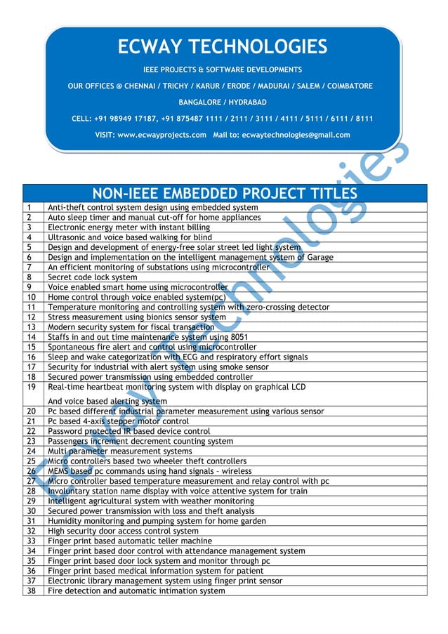 Non ieee embedded projects | PDF