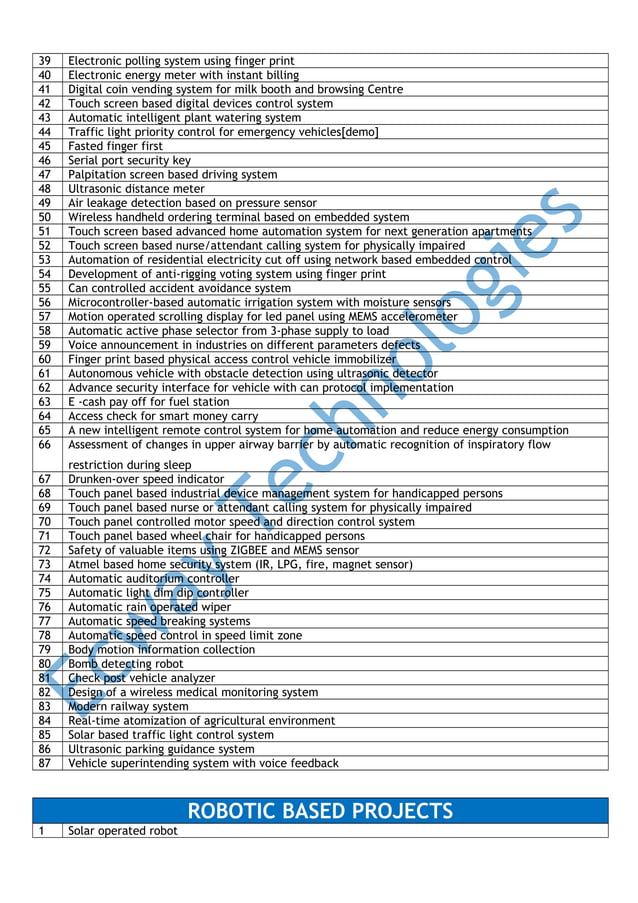 Non ieee embedded projects | DOC