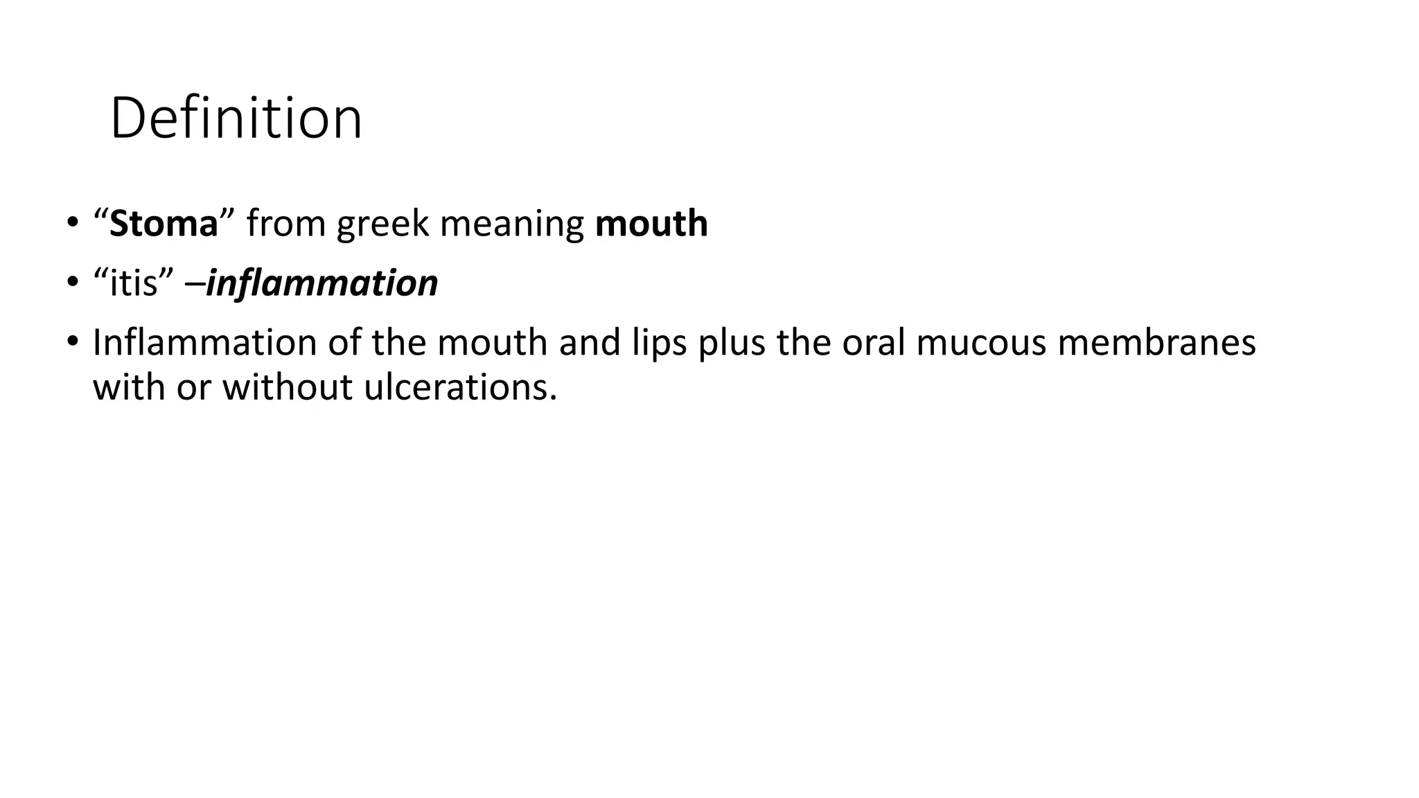 Non infectivive stomatitis [autosaved] | PPTX
