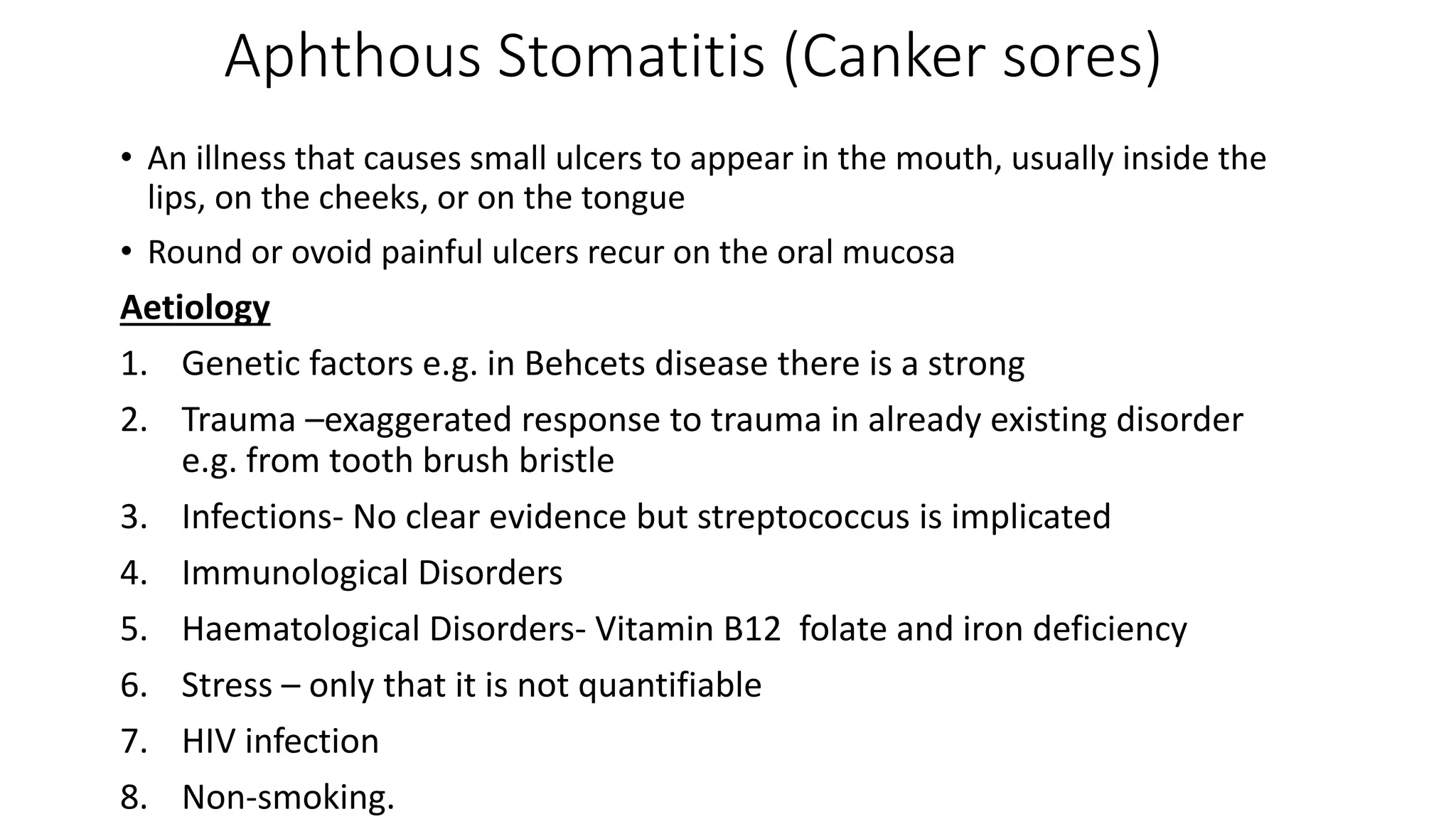 Non infectivive stomatitis [autosaved] | PPTX