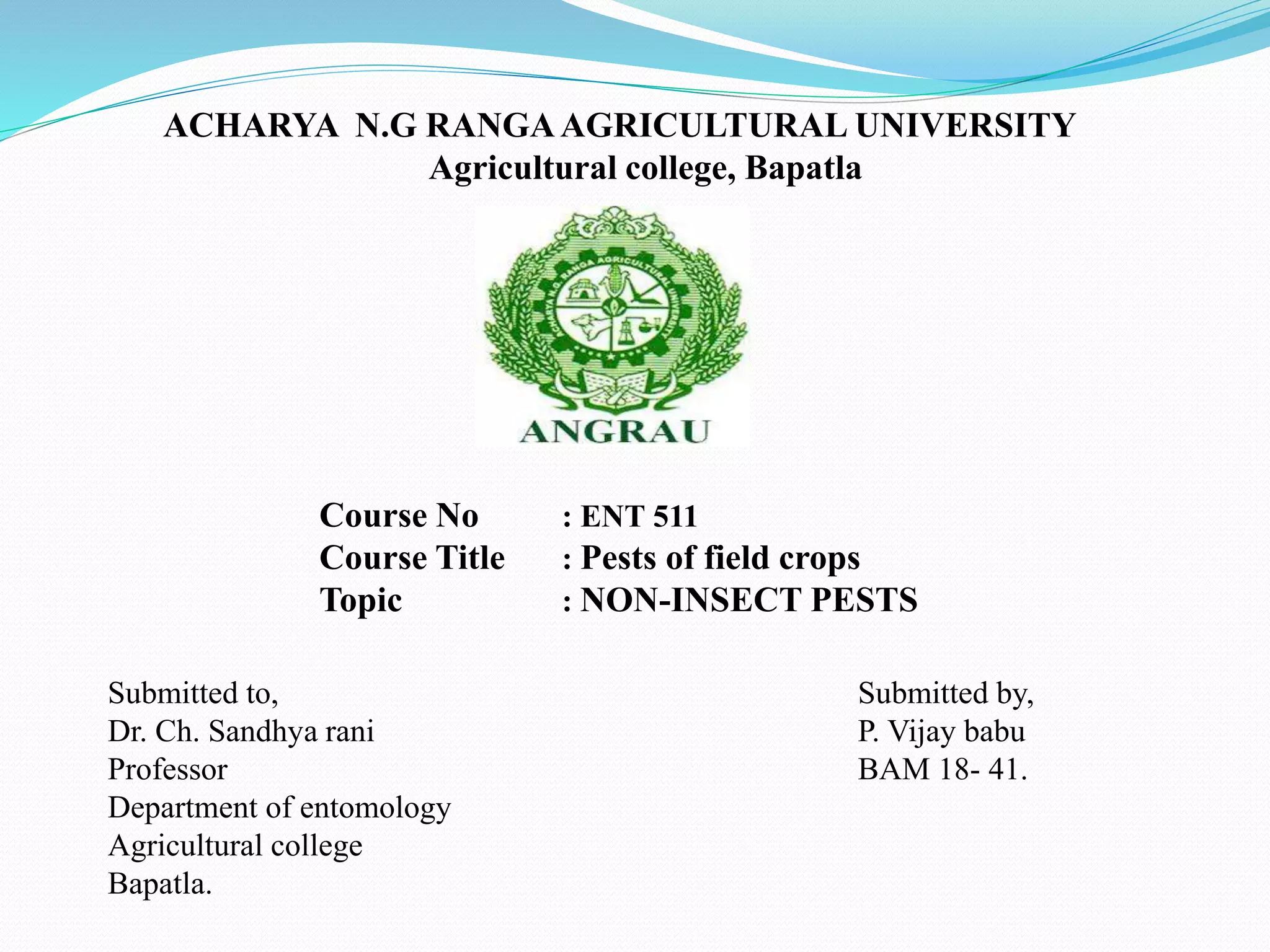 Non insect pests | PPTX