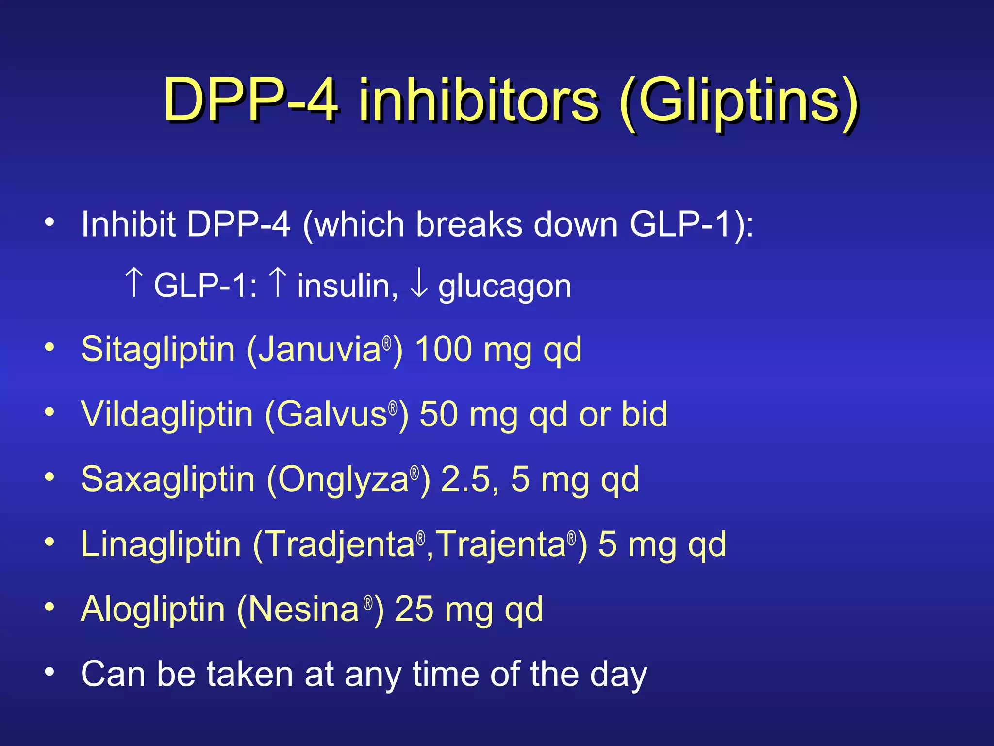 Non insulin glucose-lowering therapy in type 2 DM | PPT
