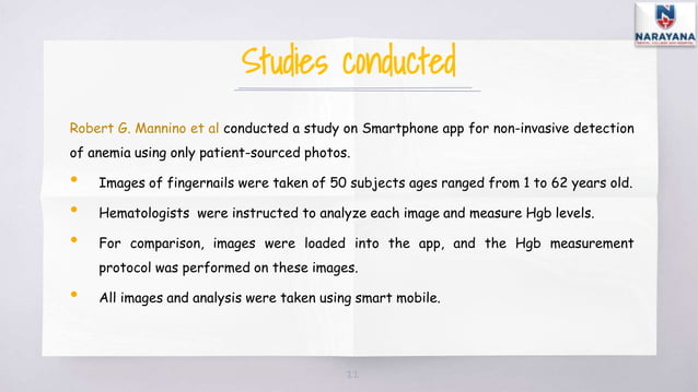 Non invasive anemia screening- Mobile apps | PPTX | Blood Disorders ...