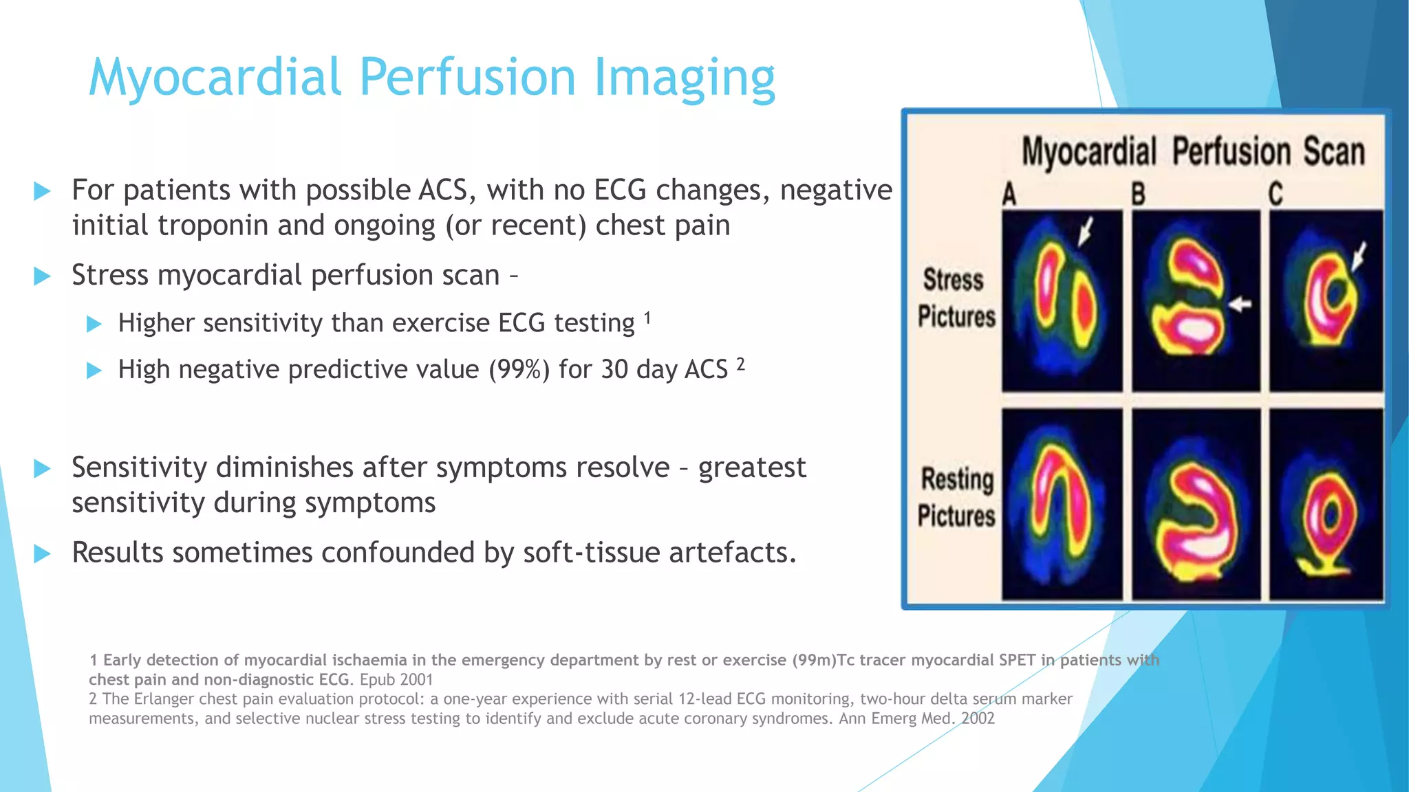 Non invasive cardiac testing for acute coronary syndrome | PPT