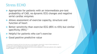 Non invasive cardiac testing for acute coronary syndrome | PPT
