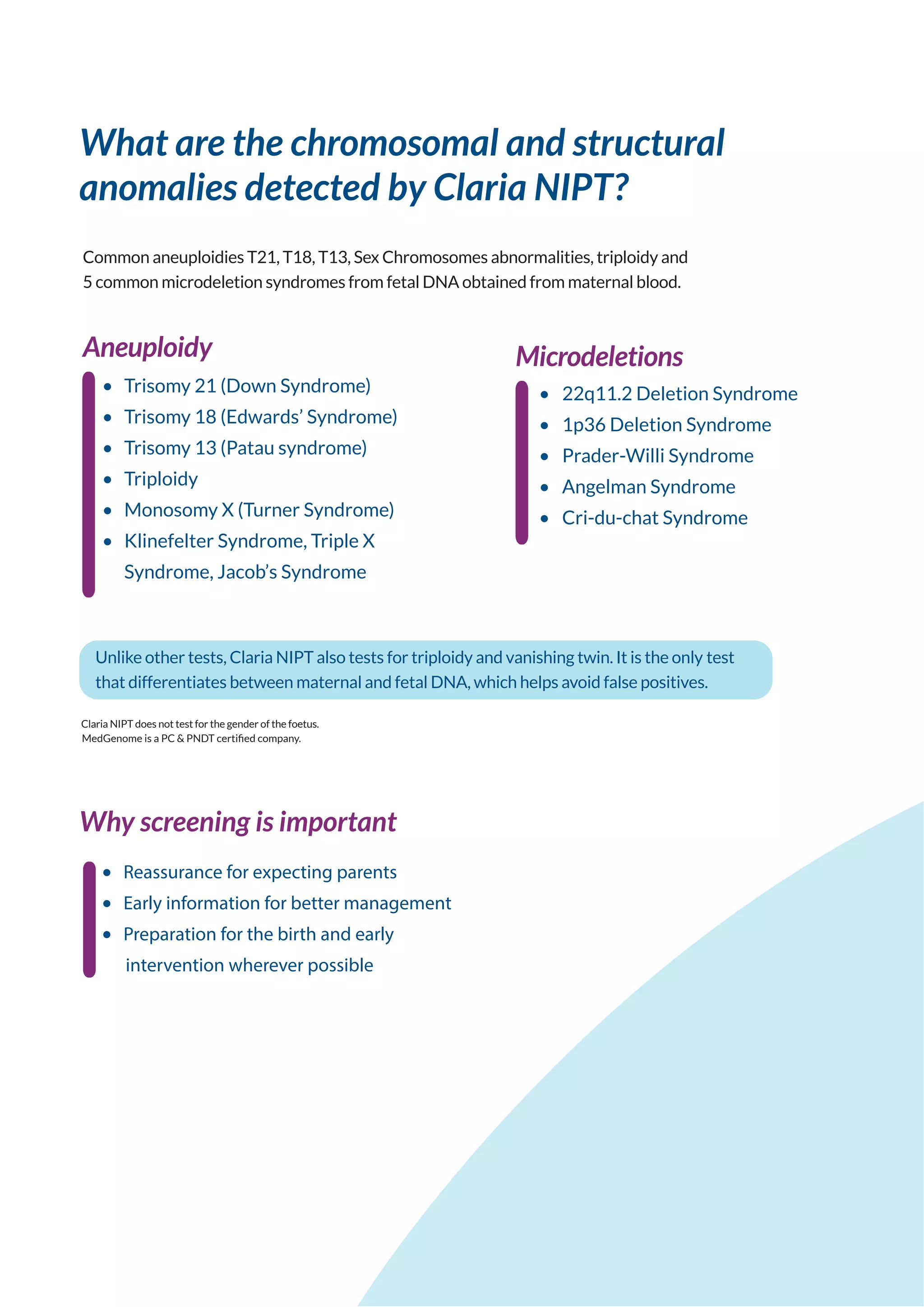 Non invasive prenatal test brochure | PDF