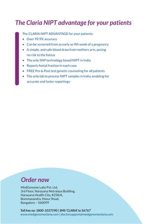 Non invasive prenatal test brochure | PDF