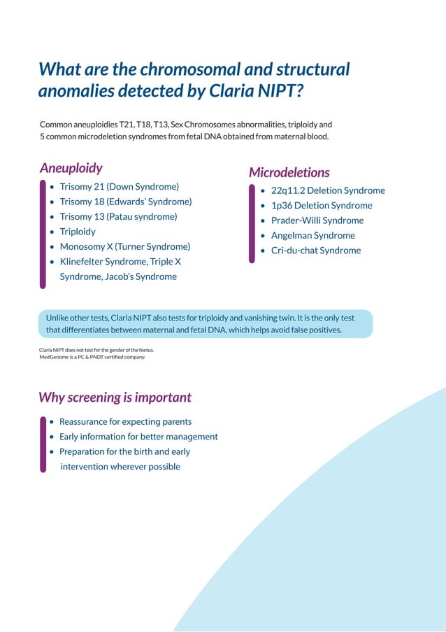 Non invasive prenatal test brochure | PDF