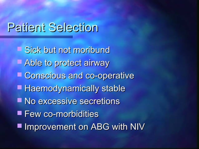 Non invasive ventilation | PPT | Lung and Respiratory Health | Diseases ...