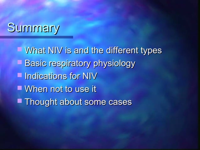 Non invasive ventilation | PPT | Lung and Respiratory Health | Diseases ...