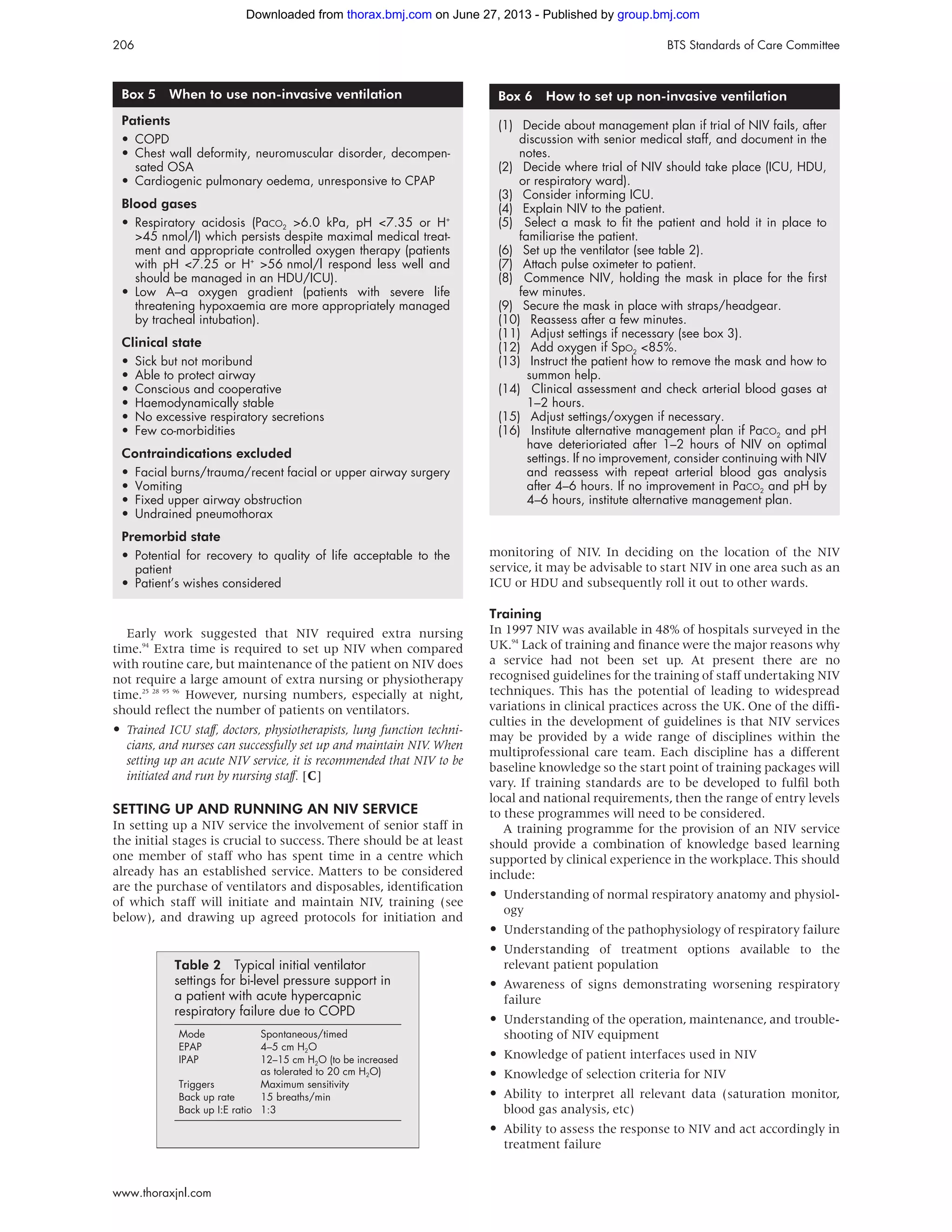 Non invasive ventilation in acute respiratory failure | PDF
