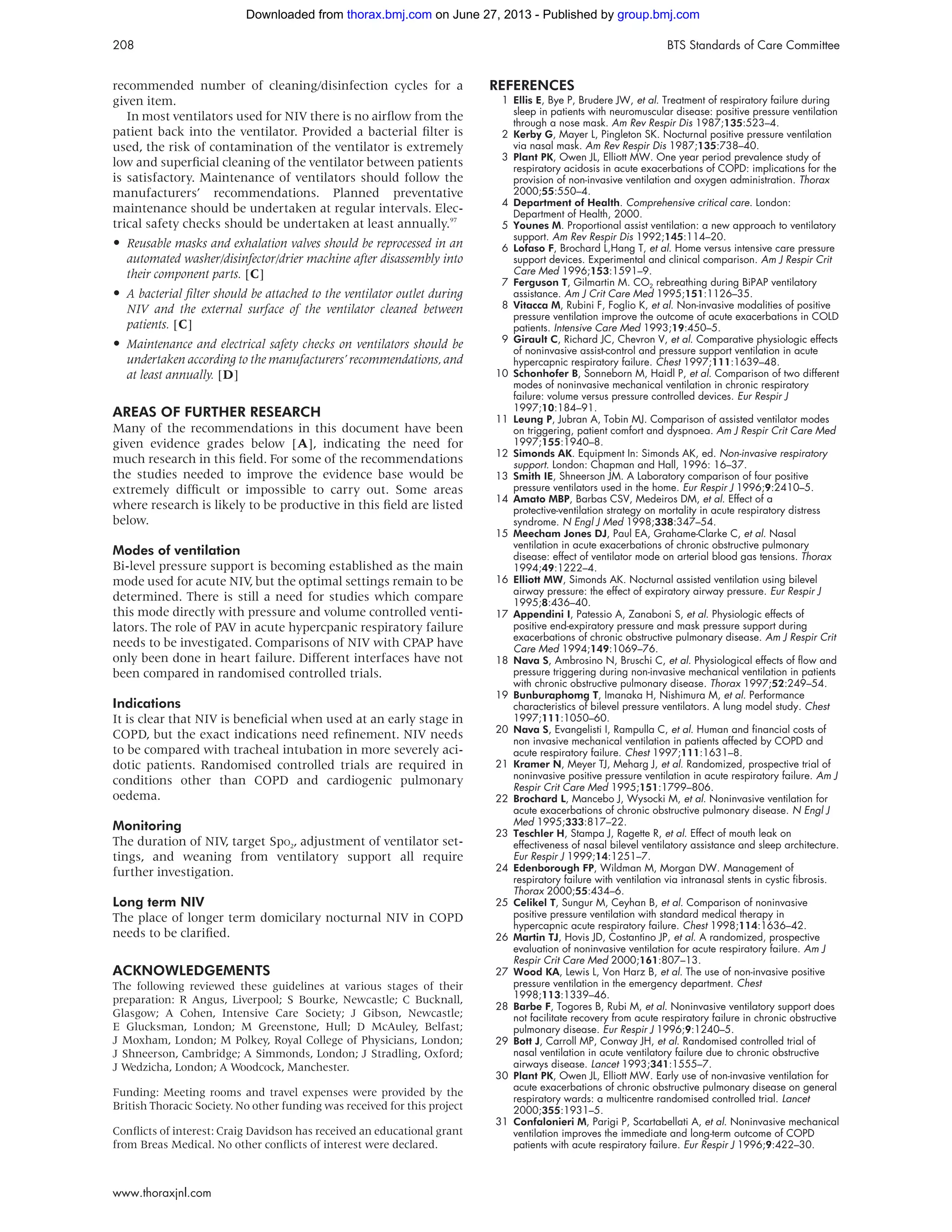 Non invasive ventilation in acute respiratory failure | PDF