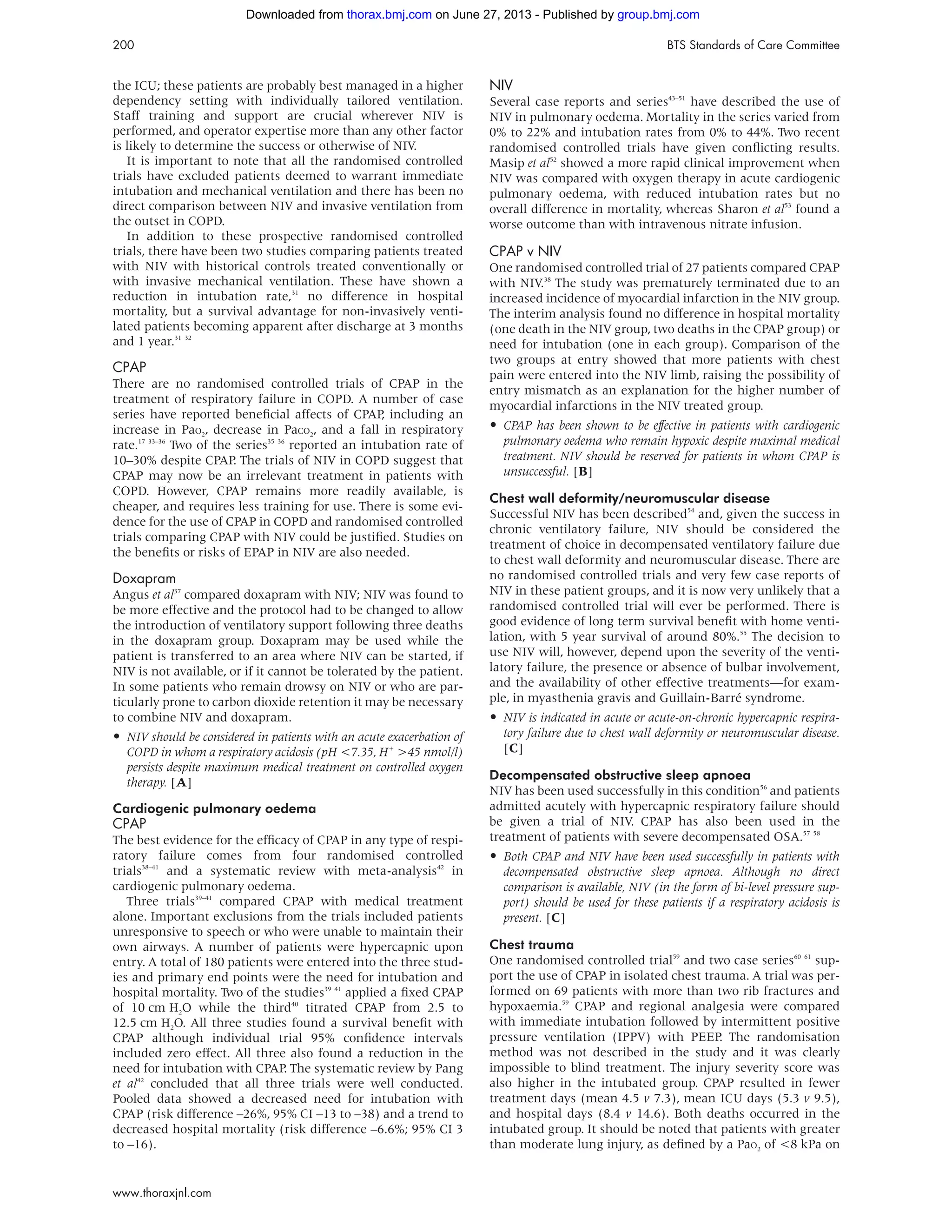 Non invasive ventilation in acute respiratory failure | PDF