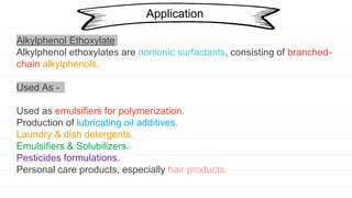 Non -ionic surfactants and their application | PPTX