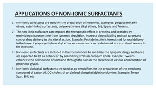 Non-ionic surfactants and their applications | PPTX