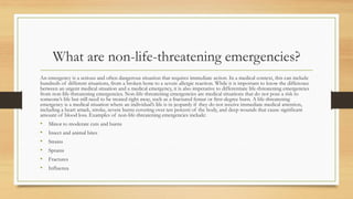 Non-Life-Threatening Emergency Room | Difference of ER Vs Urgent Care | PPT