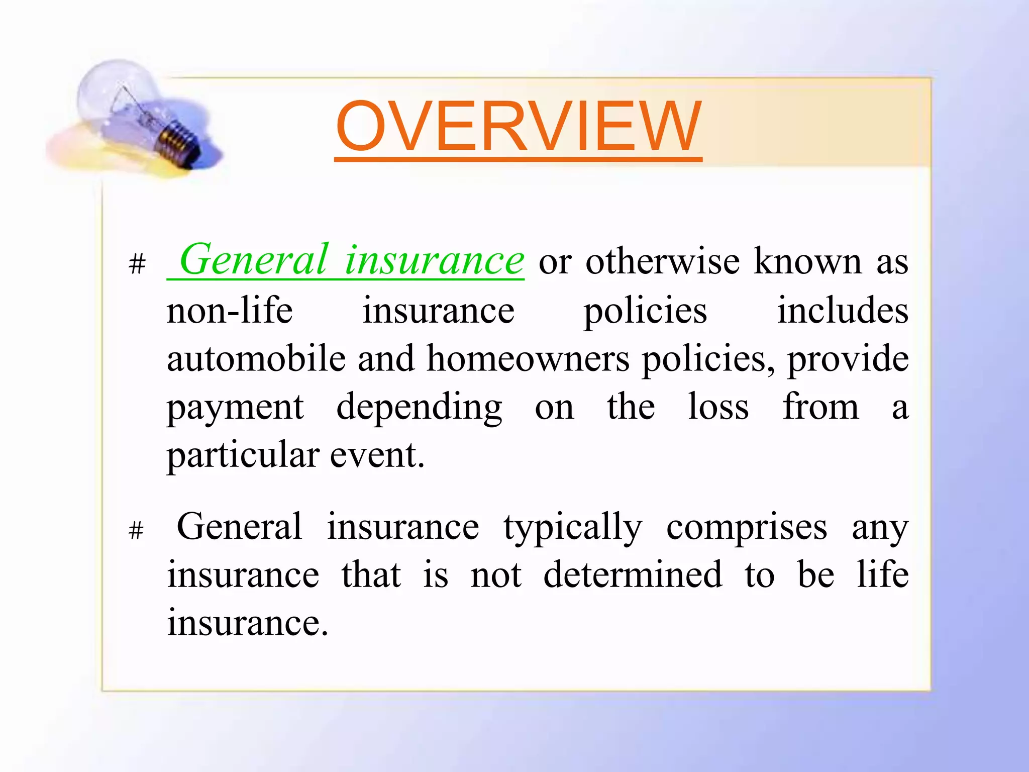 Non life insurance 1 | PPTX