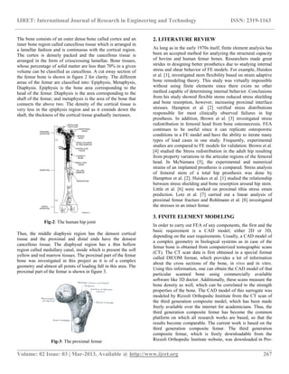 Non linear 3 d finite element analysis of the femur bone | PDF