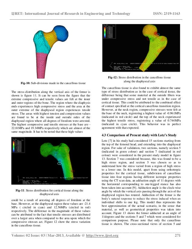 Non Linear 3 D Finite Element Analysis Of The Femur Bone