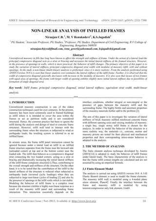 Non linear analysis of infilled frames | PDF