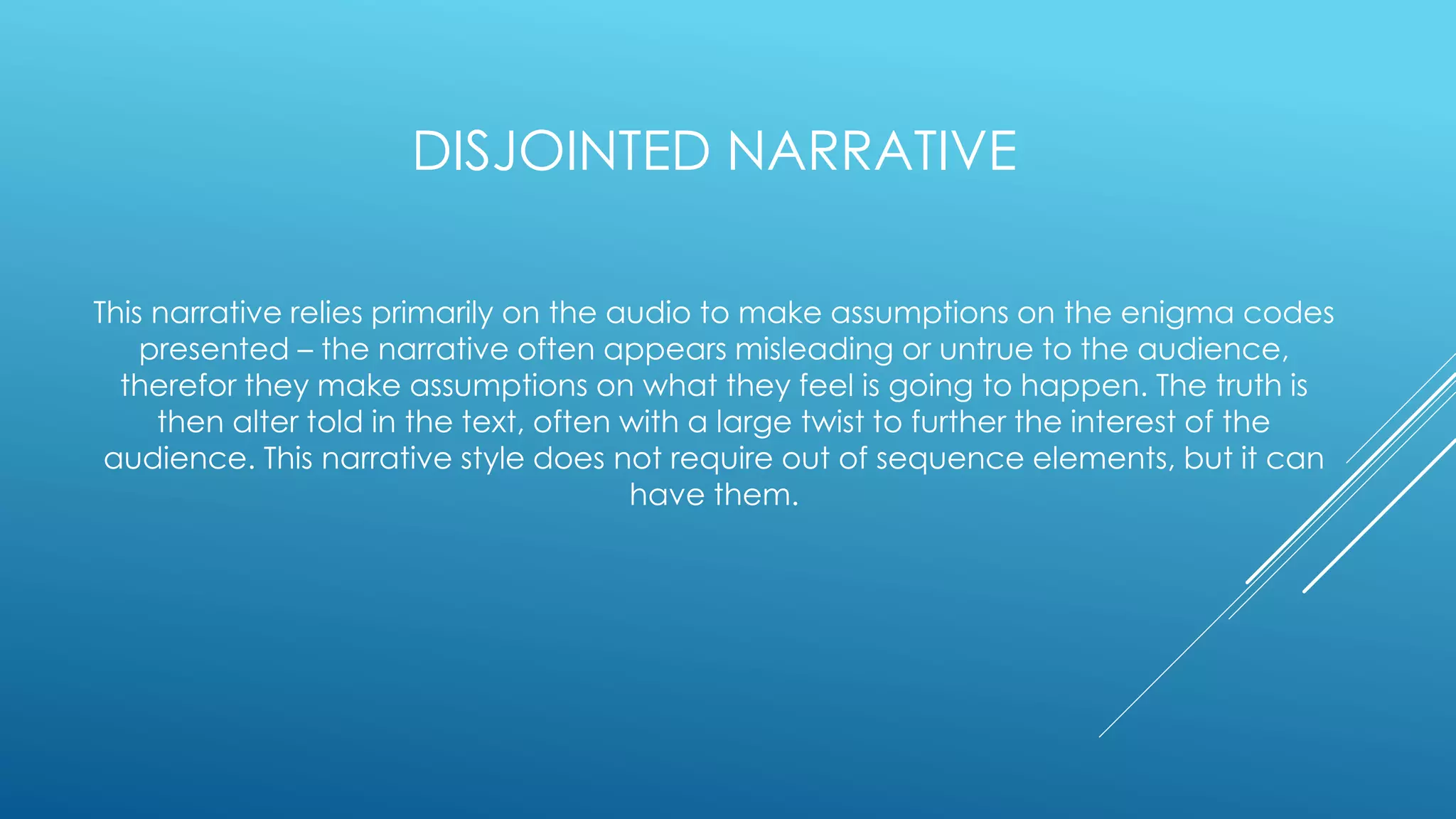 Non linear narratives | PPTX