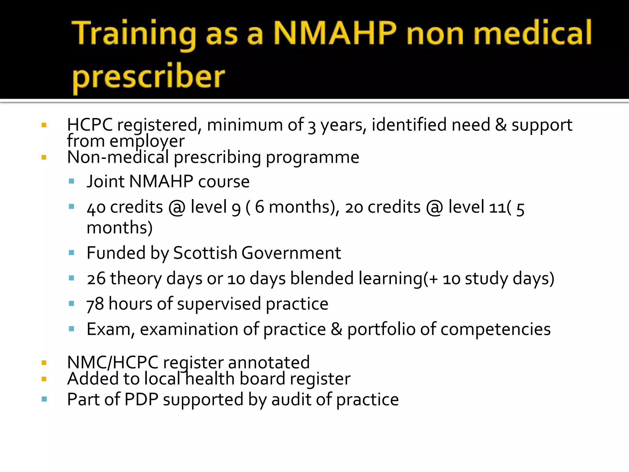Non medical prescribing in multiple sclerosis: where does it fit into practice | PPTX