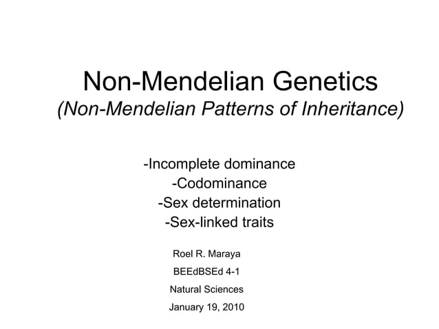 Non mendelian genetics | PPT
